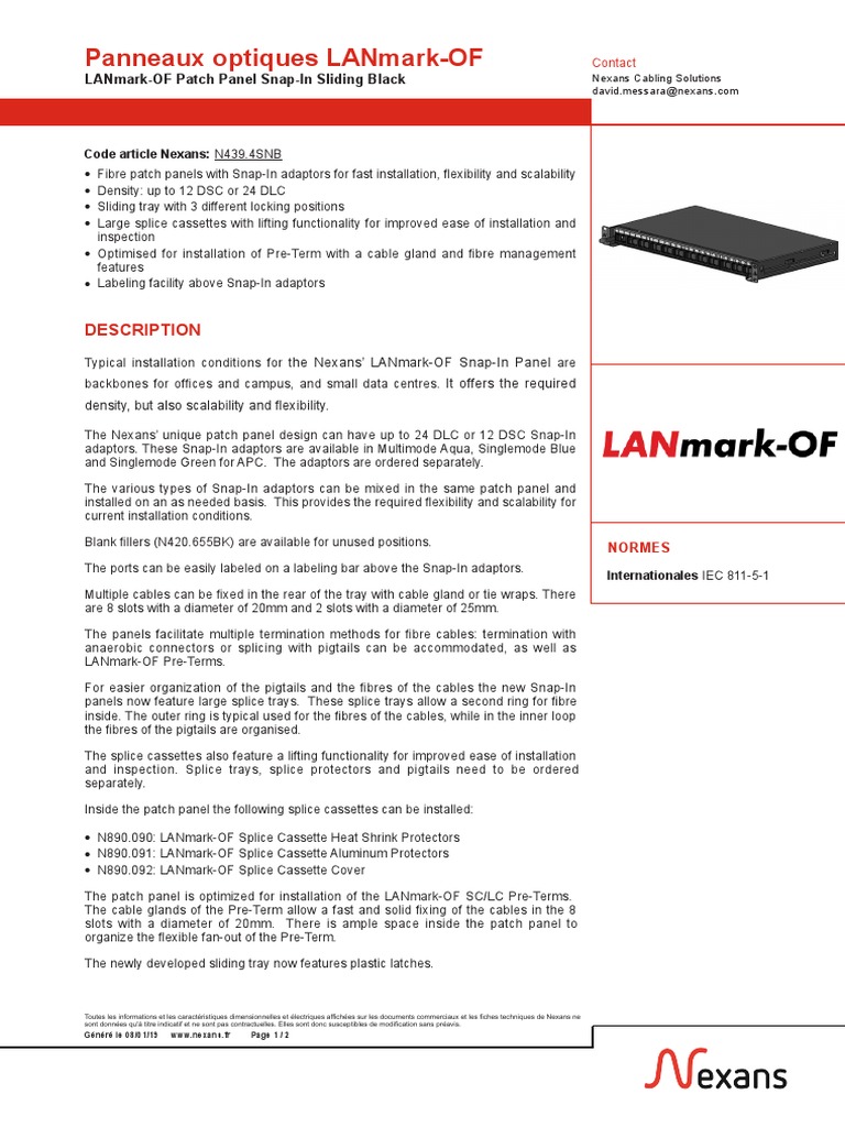 N439.4SNB Tiroir Optique | PDF | Electrical Engineering | Computer ...