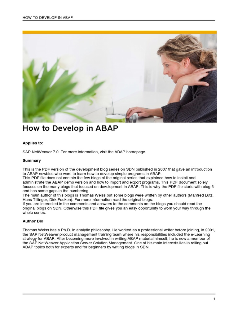 Develop in ABAP | PDF | Process (Computing) | Databases