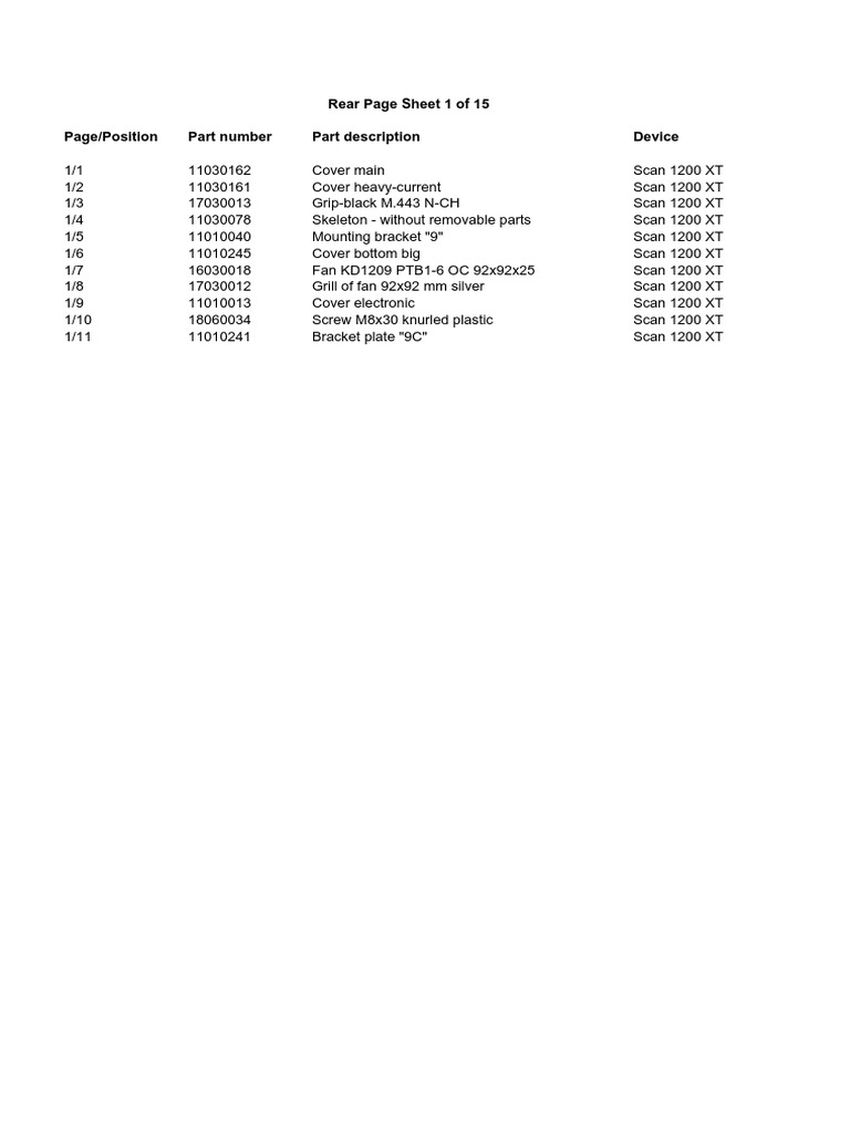 Scan 1200 XT Service Manual 2end Pages V 1.0 | PDF | Electrical ...