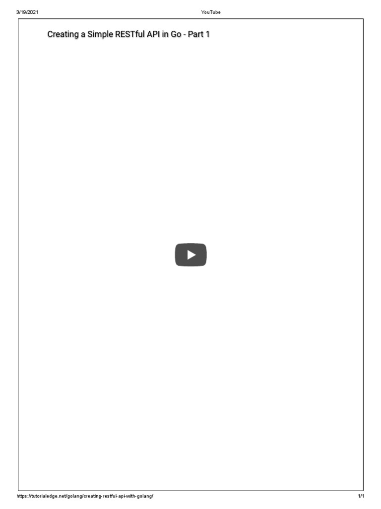 Creating A RESTful API With Golang | PDF