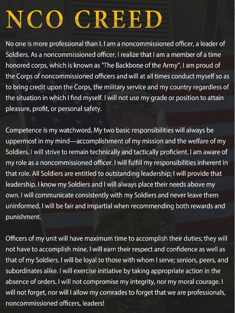 Army NCO Creed | PDF