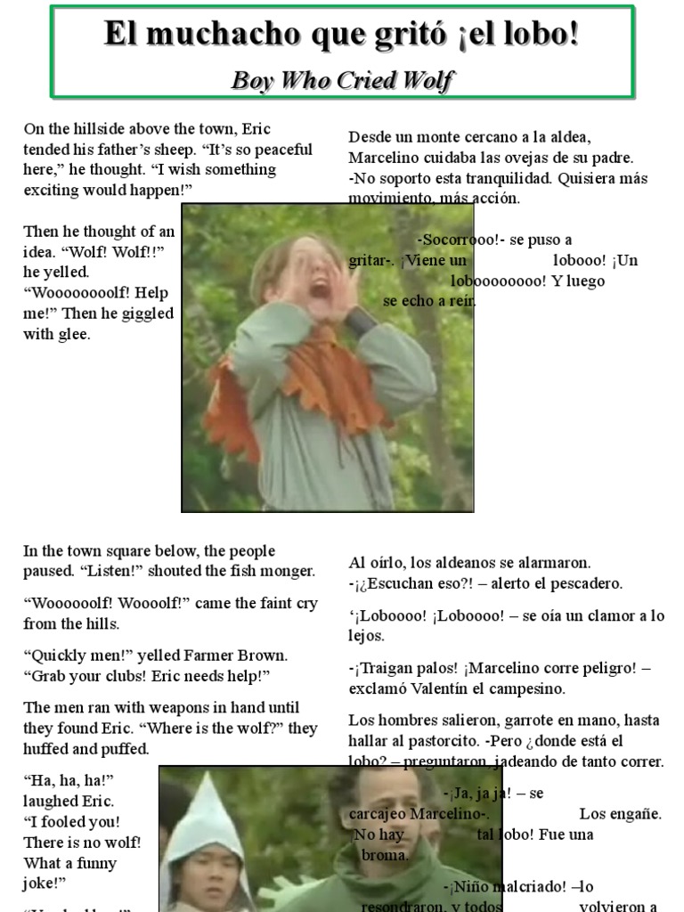 Muchacho Que Grito Lobo - Boy Who Cried Wolf | PDF