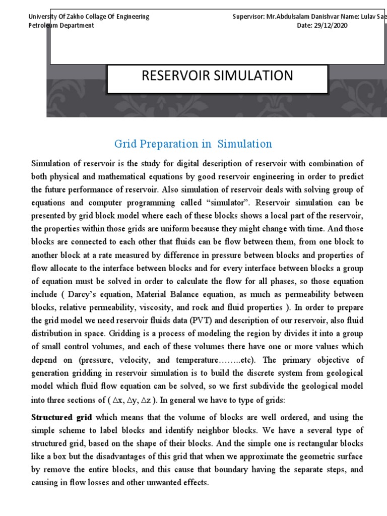 Grid Preparation in Simulation | PDF | Fluid Dynamics | Petroleum Reservoir