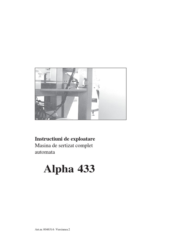 Manual de Exploatare Komax Alpha 433 | PDF