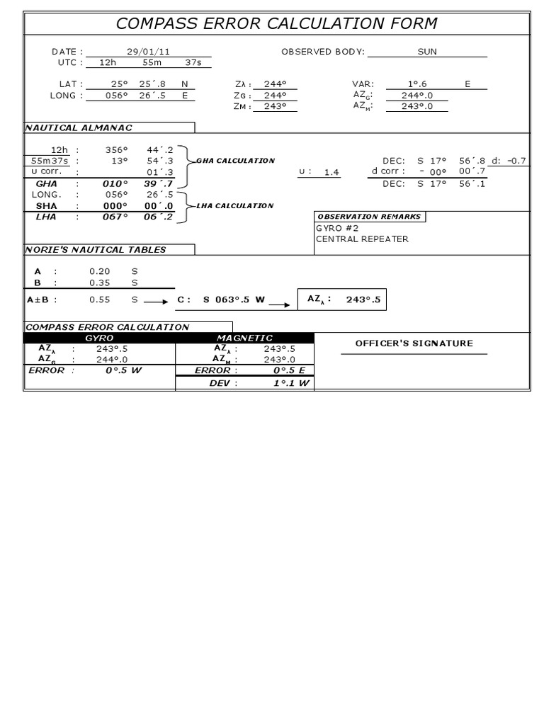 Nautical Calculations (Gyro Error Calculation) | PDF | Tide | Water