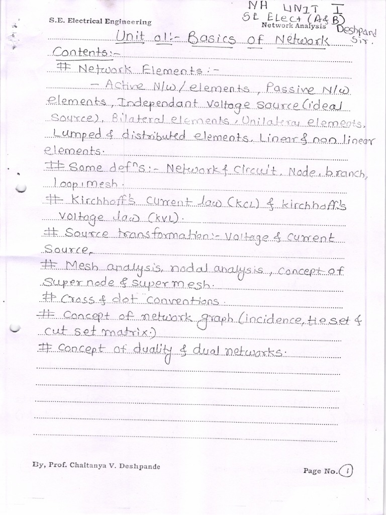 Unit 01 Basics of Network - Handwritten | PDF | Computer Engineering