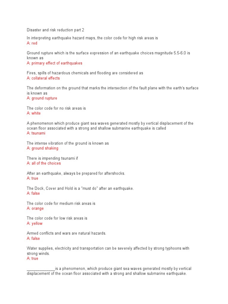 Earthquake Hazard Color Codes Explained | PDF | Earthquakes | Tsunami