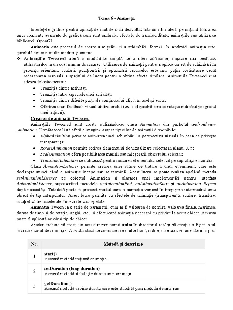 Tema 6 - Animatii | PDF