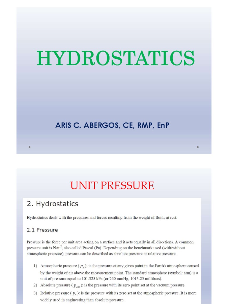 Fluid Statics 3 | PDF | Buoyancy | Pressure