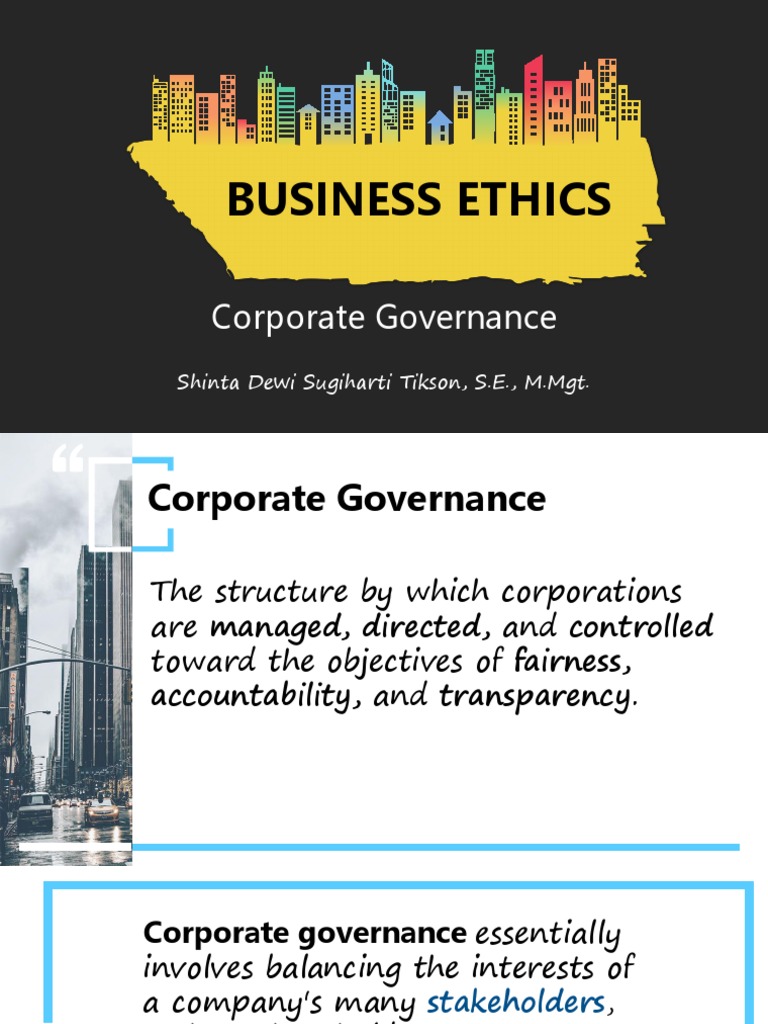 Business Ethics: Corporate Governance | PDF | Corporate Governance ...