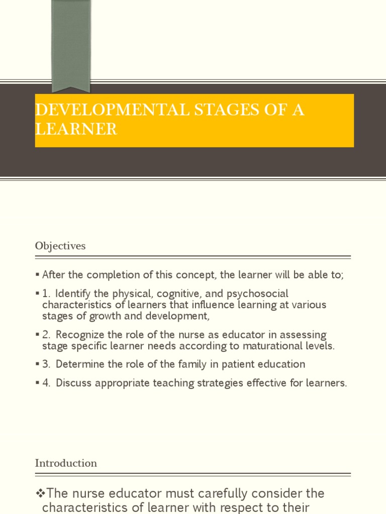 Developmental Stages of A Learner | PDF | Adolescence | Psychosocial