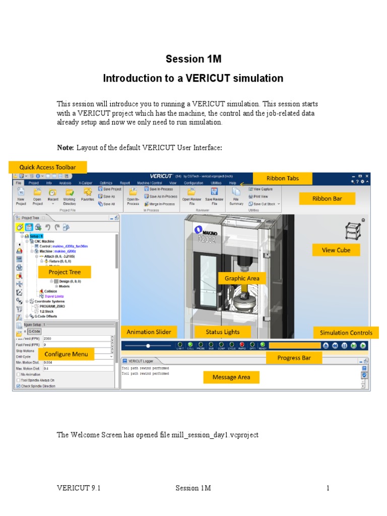 Session 1M-Introduction To A VERICUT Simulation | PDF | Icon (Computing) | Software