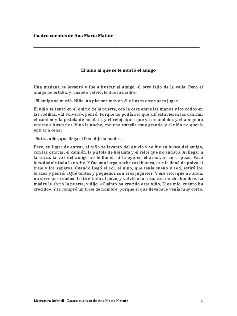 Cuentos infantiles de Ana María Matute | PDF | Carrusel