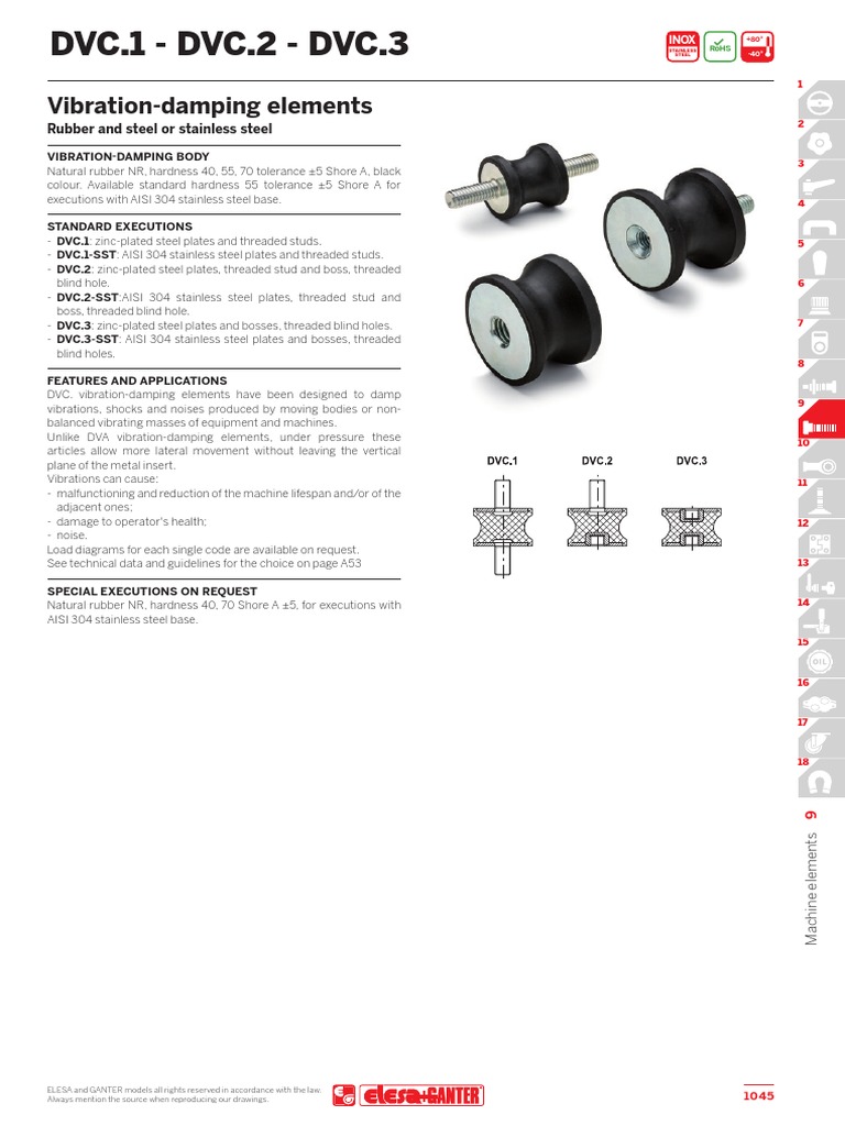Vibration-Damping Elements: Rubber and Steel or Stainless Steel | PDF ...