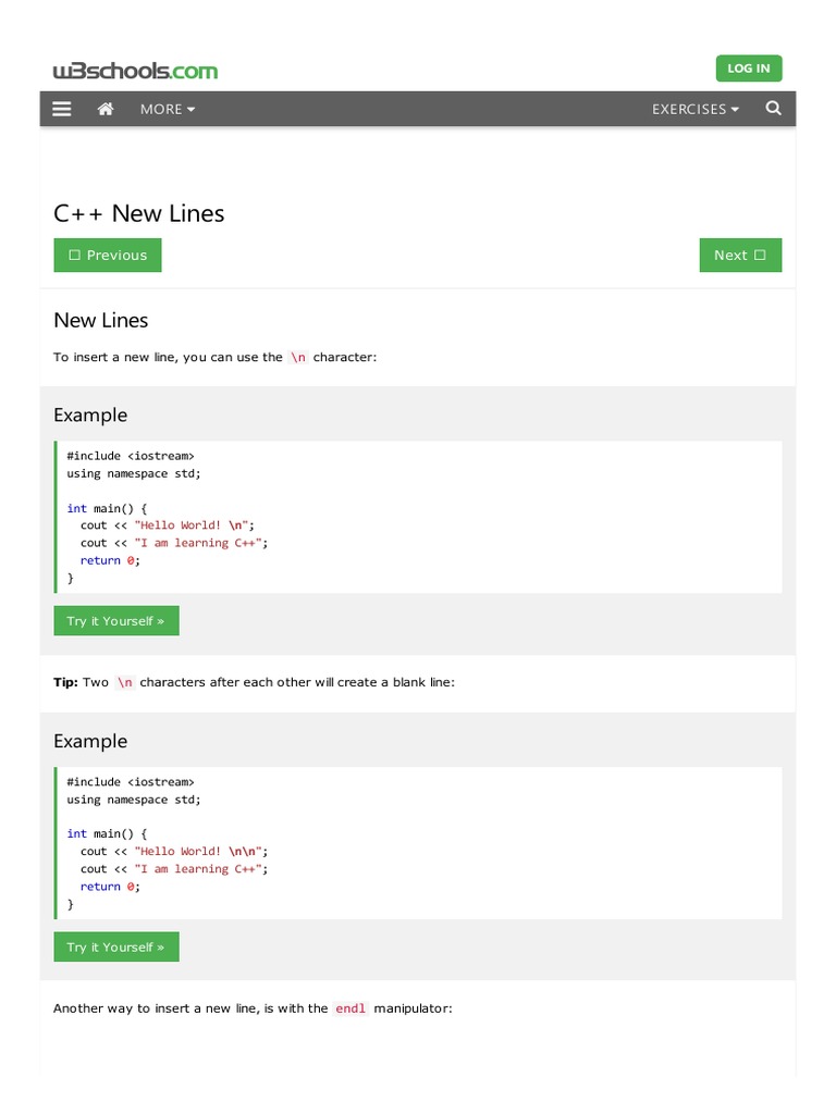 W3schools Com Cpp Cpp New Lines Asp Pdf Bootstrap Front End Framework Namespace 2343