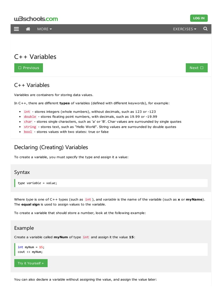 C Variables Guide Declare And Assign Values Pdf Integer Computer Science Boolean Data 9130