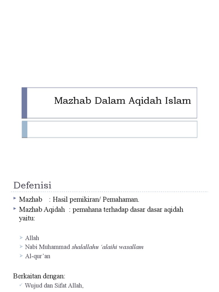 Mazhab Dalam Aqidah Islam | PDF