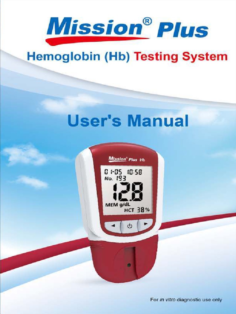Mission Plus HB User Manual EN | PDF | Hemoglobin | Disinfectant
