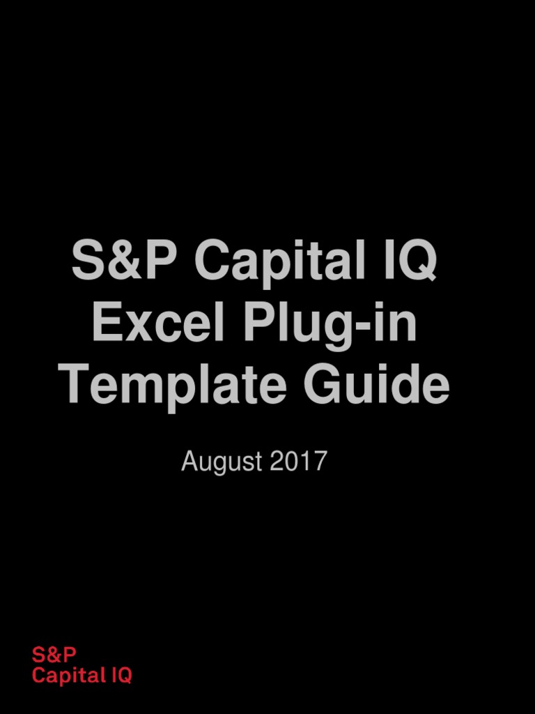 S P Capital IQ Excel Plug-In Template Guide | PDF | Macroeconomics ...