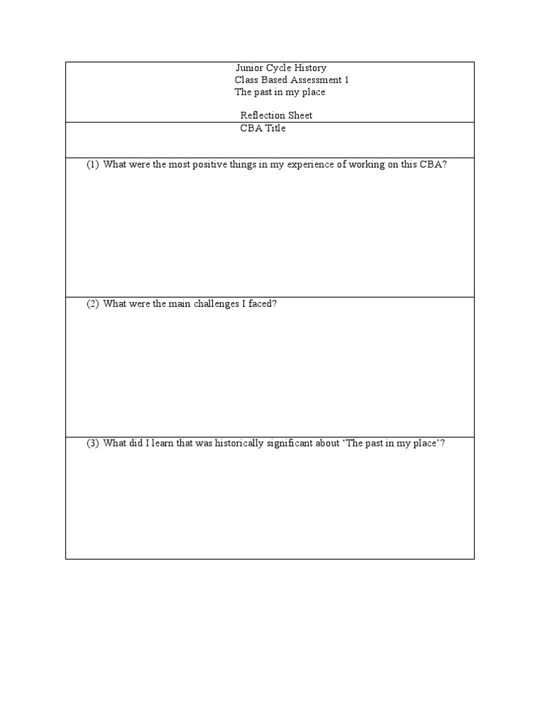Reflection Sheet | PDF