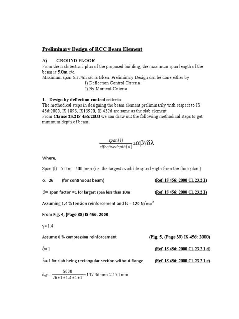 RCC Beam Element Preliminary Design Guide | PDF | Beam (Structure ...