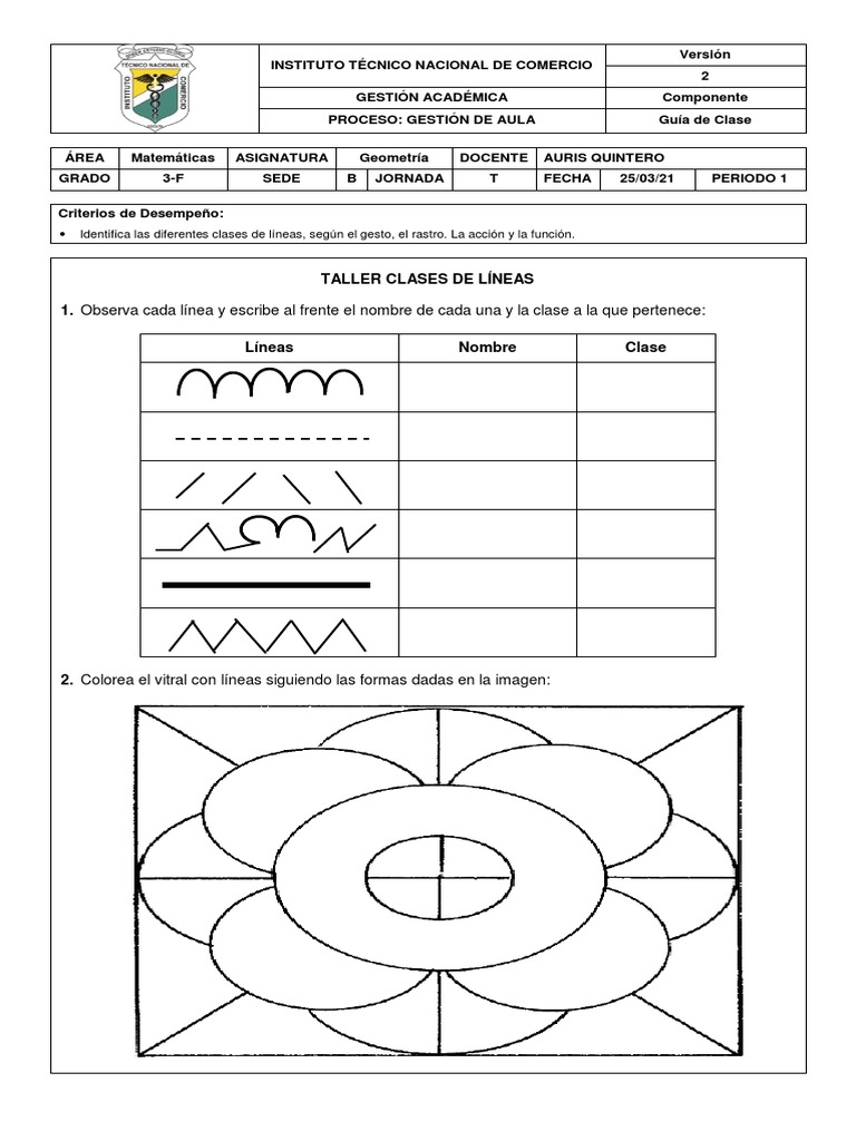Taller de Clases de Líneas para Primaria | PDF