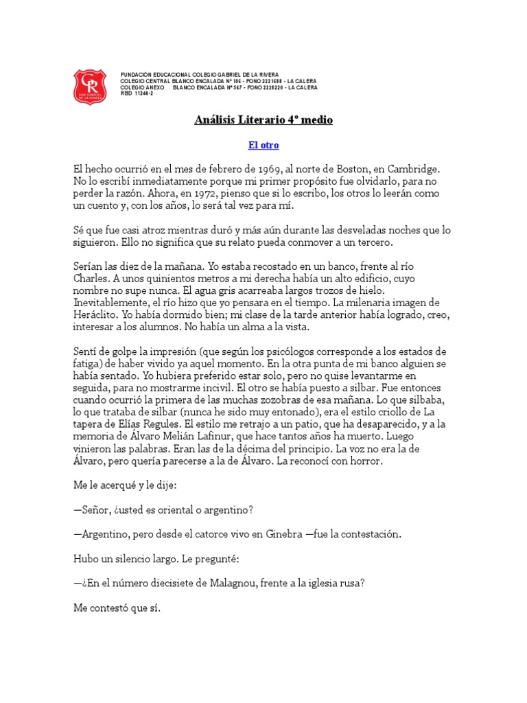 "El Otro" Jorge Luis Borges | PDF