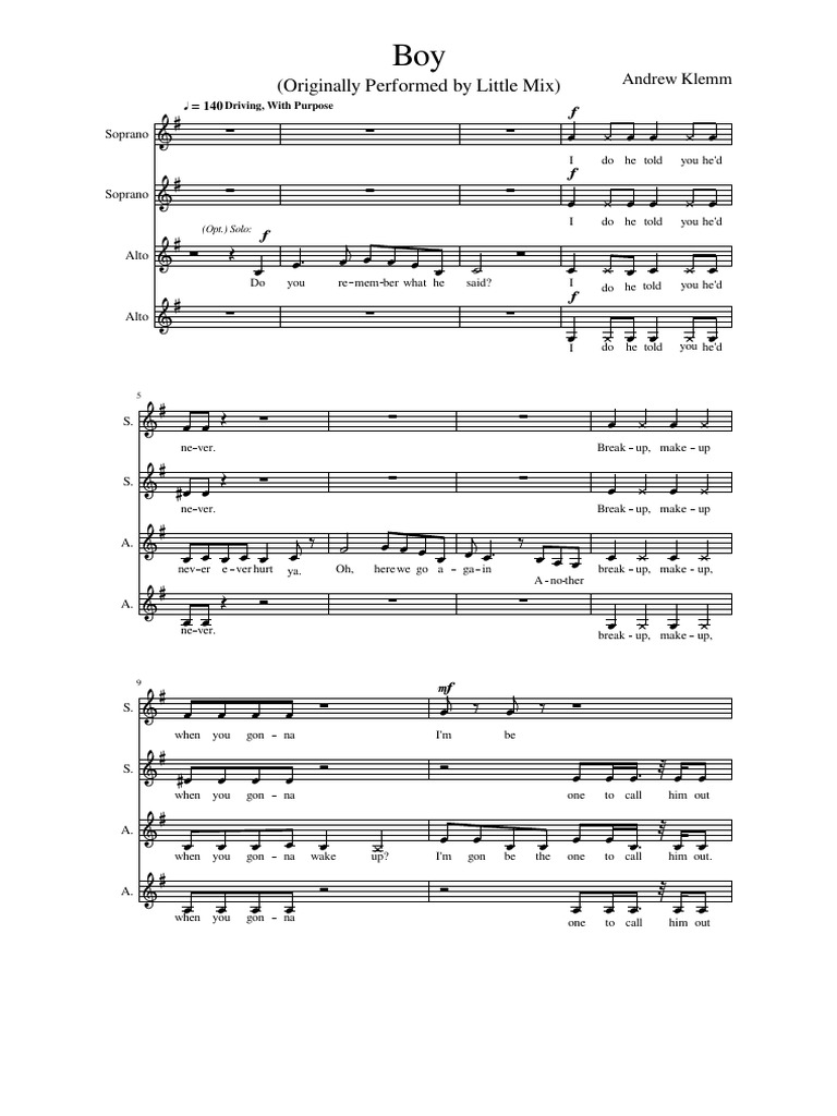 Boy - Little Mix | PDF | Vocal Music