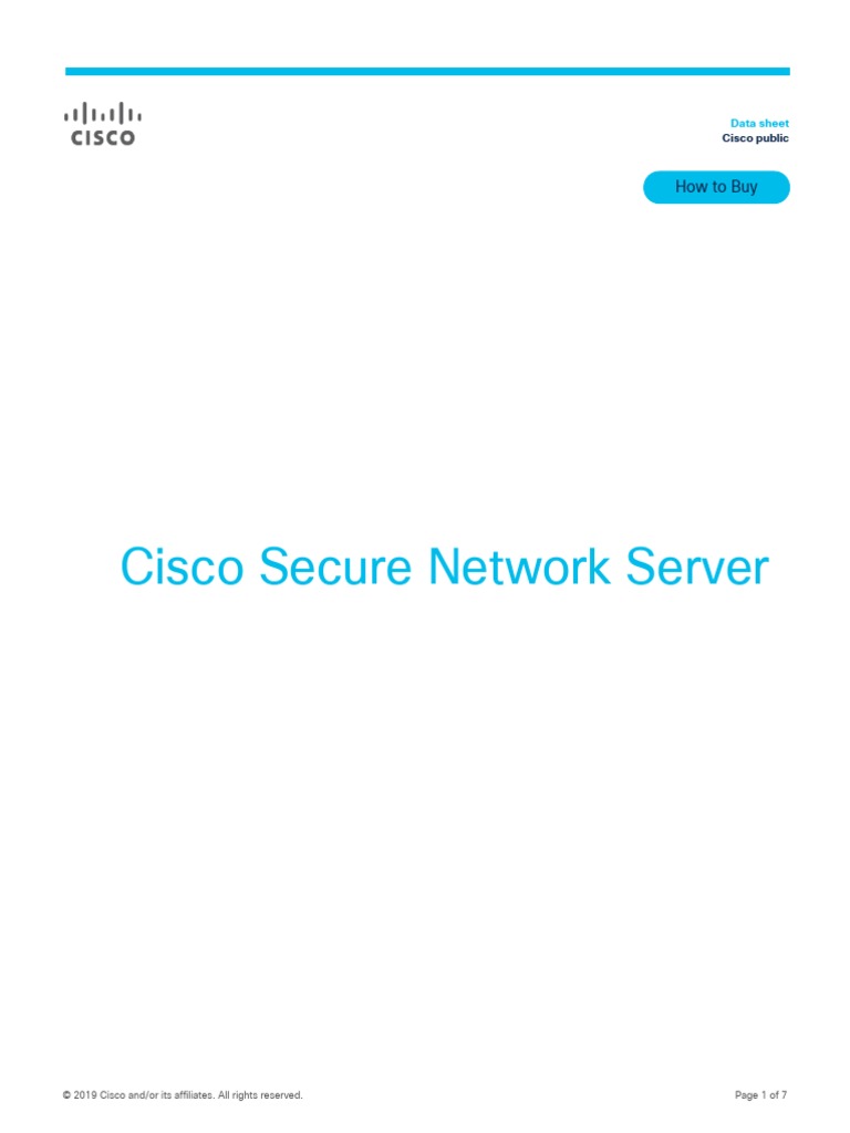 Cisco Secure Network Server Ordering Guide | PDF | Cisco Systems ...