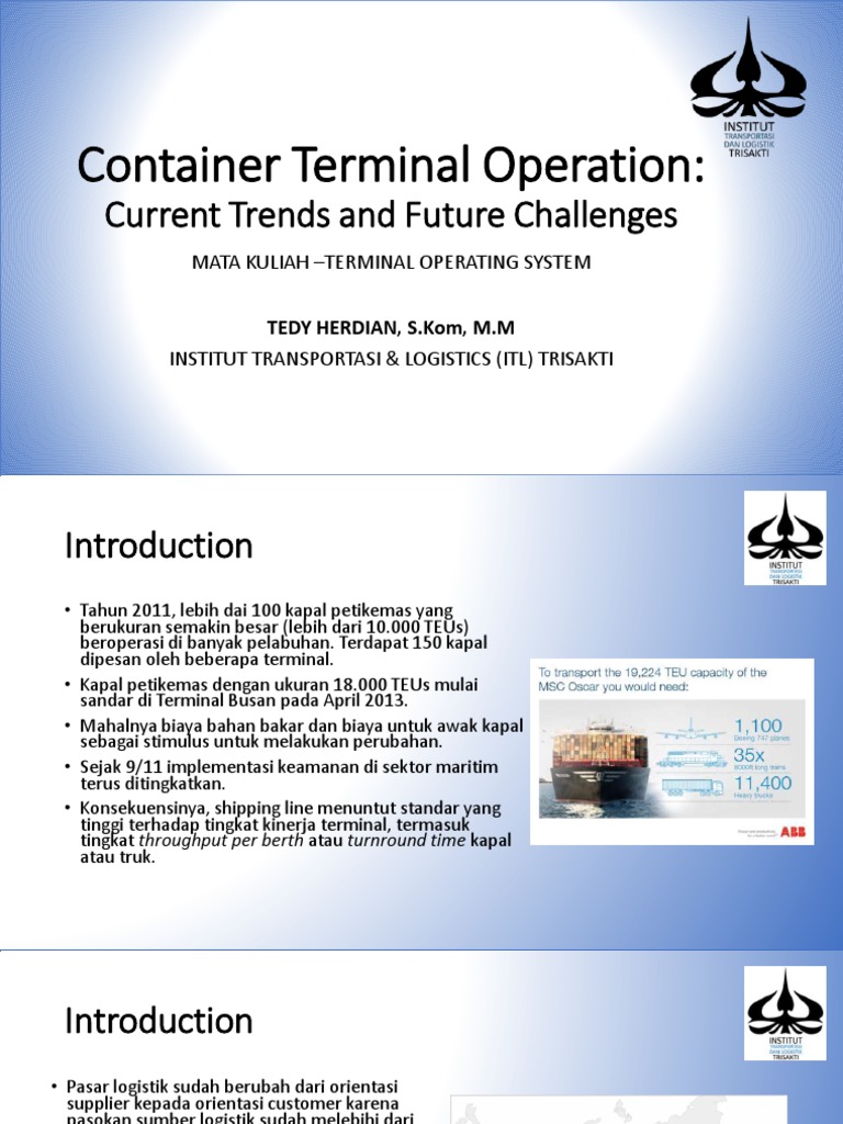 Container Terminal Operation Tren Saat Ini Dan Tantangan Masa Depan Pdf