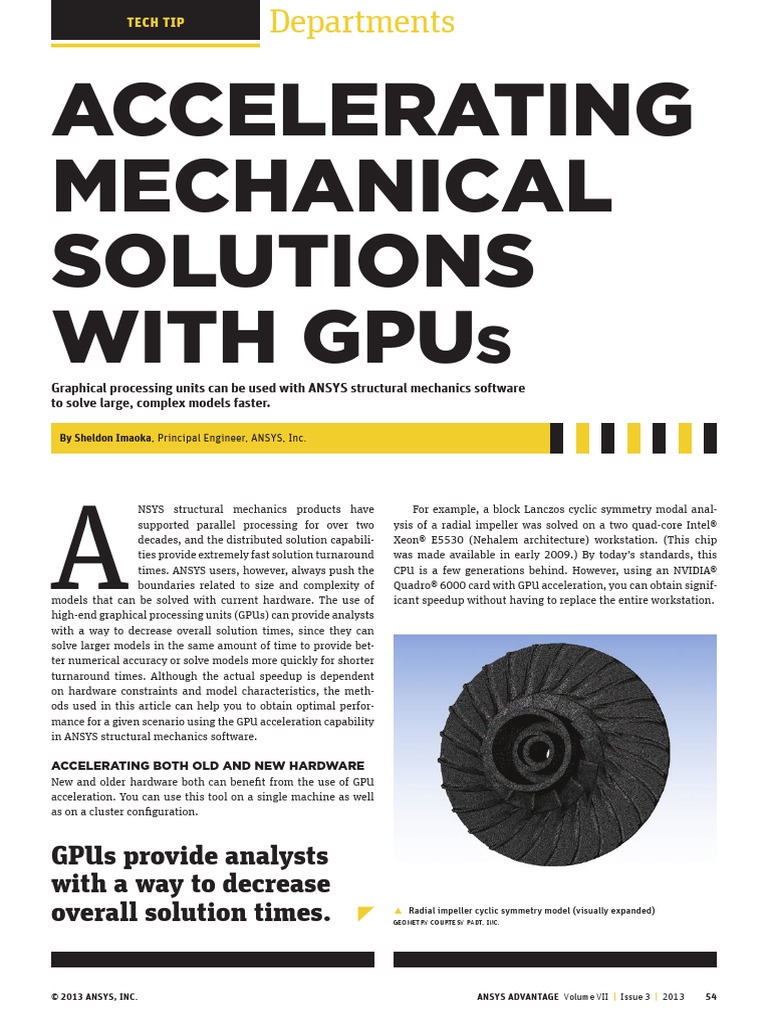 AA V7 I3 Accelerating Mechanical Solutions With GPUs | PDF | Graphics Processing Unit | Multi ...