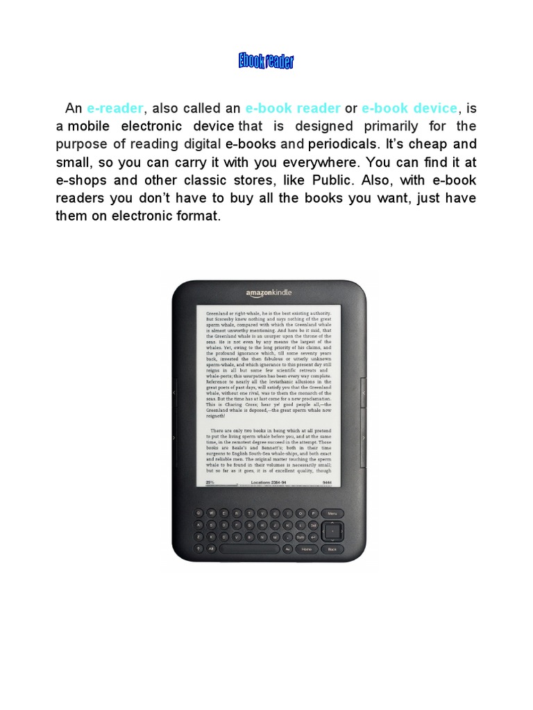 E-Reader Ebook Reader Ebook Device | PDF