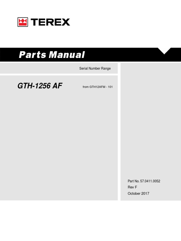 GTH-1256 AF: Serial Number Range | PDF | Axle | Steering