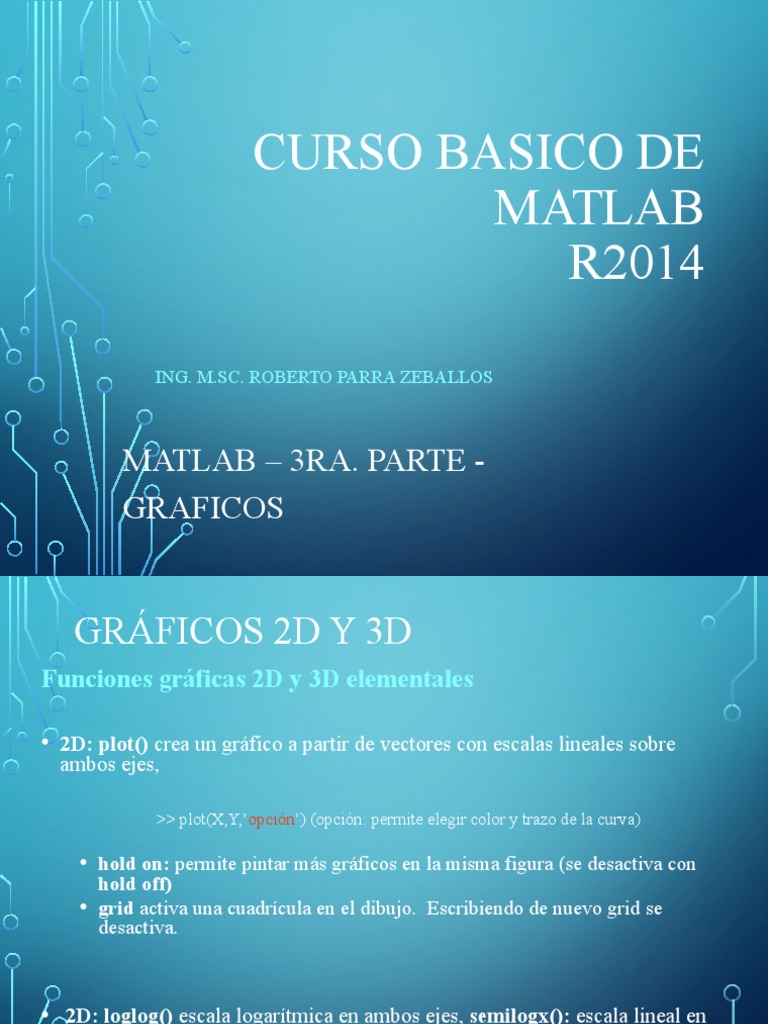 Curso Basico de Matlab R2014: Matlab - 3ra. Parte - Graficos | PDF | Cuadros por segundo ...