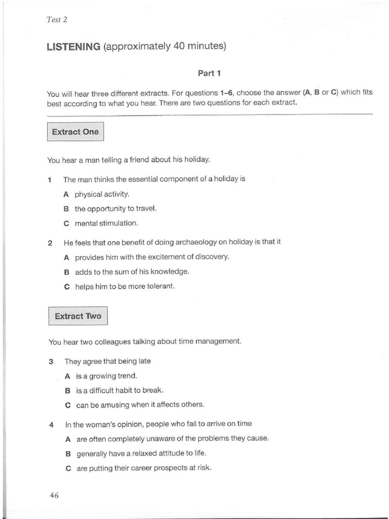 CAE1 Listening Test 2 | PDF