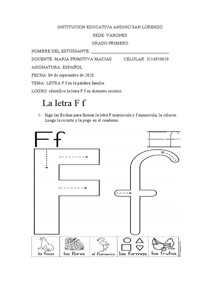 Actividades con la letra F f | PDF | Bebidas | Naturaleza
