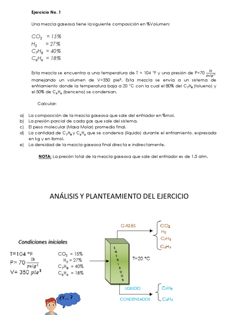 9 - Ejercicio 1 Resuelto Mezclas de Gases | PDF | Gases | Mecánica estadística