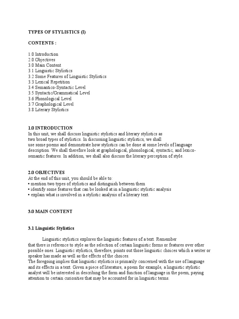 Exploring Linguistic and Literary Stylistics: An Analysis of Stylistic ...