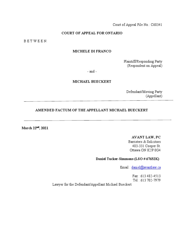 Revised Factum - Appeal 2021-03-22 | Download Free PDF | Alt Right ...