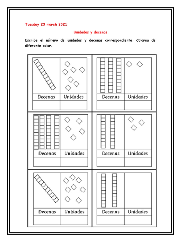 GUIAS Unidades y Decenas | PDF