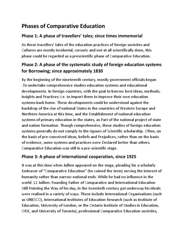 Phases of Comparative Education | PDF | Human Nature | Science