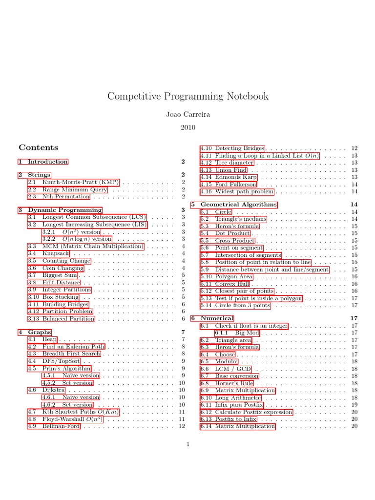 Competitive Programming Notebook: Joao Carreira 2010 | PDF ...