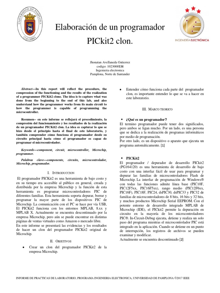Informe Pickit2 Clone | PDF | Microcontrolador | Placa de circuito impreso