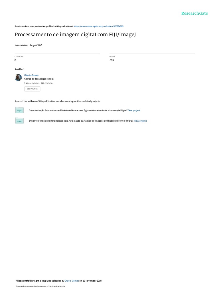 Processamento de Imagem Digital Com FIJI/ImageJ | PDF | Segmentação de ...