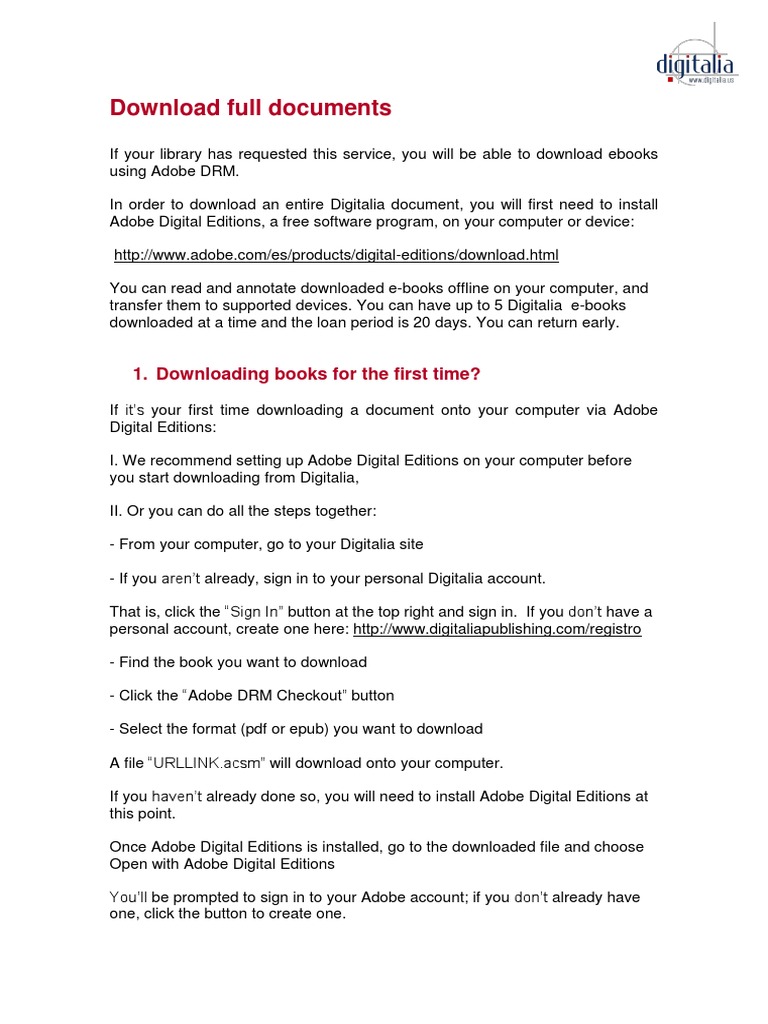 Full Documents: 1. Downloading Books For The First Time? | PDF