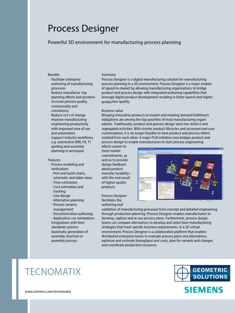 GEOPLM Siemens PLM Tecnomatix Process Designer | PDF | Product ...