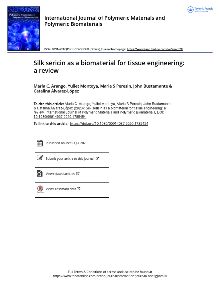Silk Sericin As A Biomaterial For Tissue Engineering: A Review | PDF | Tissue Engineering ...