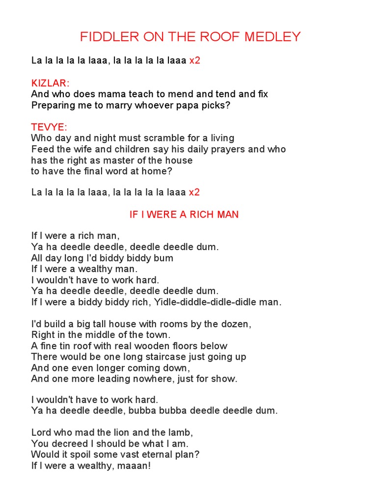 FIDDLER ON THE ROOF MEDLEY Edit | PDF | Adaptations Of Works