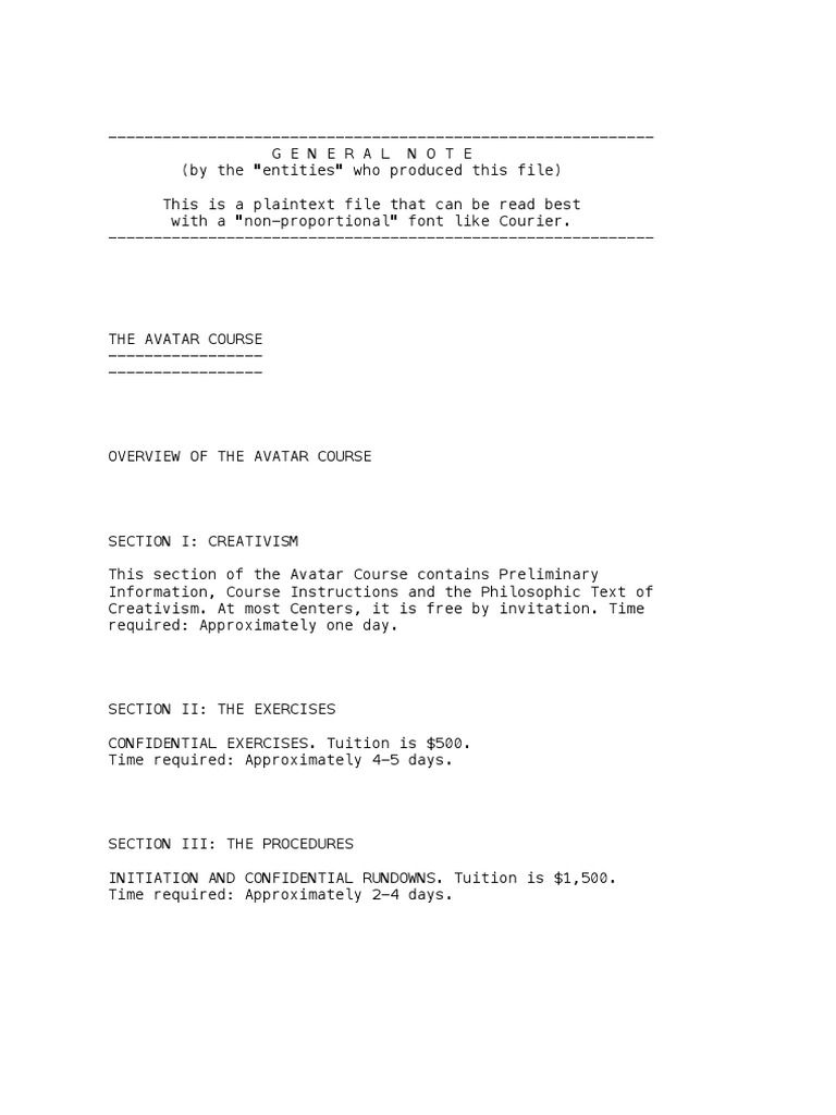 Avatar Course | PDF | Perception | Feeling