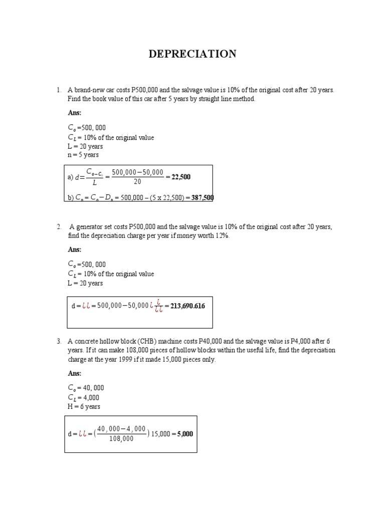 Depreciation Activity | PDF | Depreciation | Business Economics
